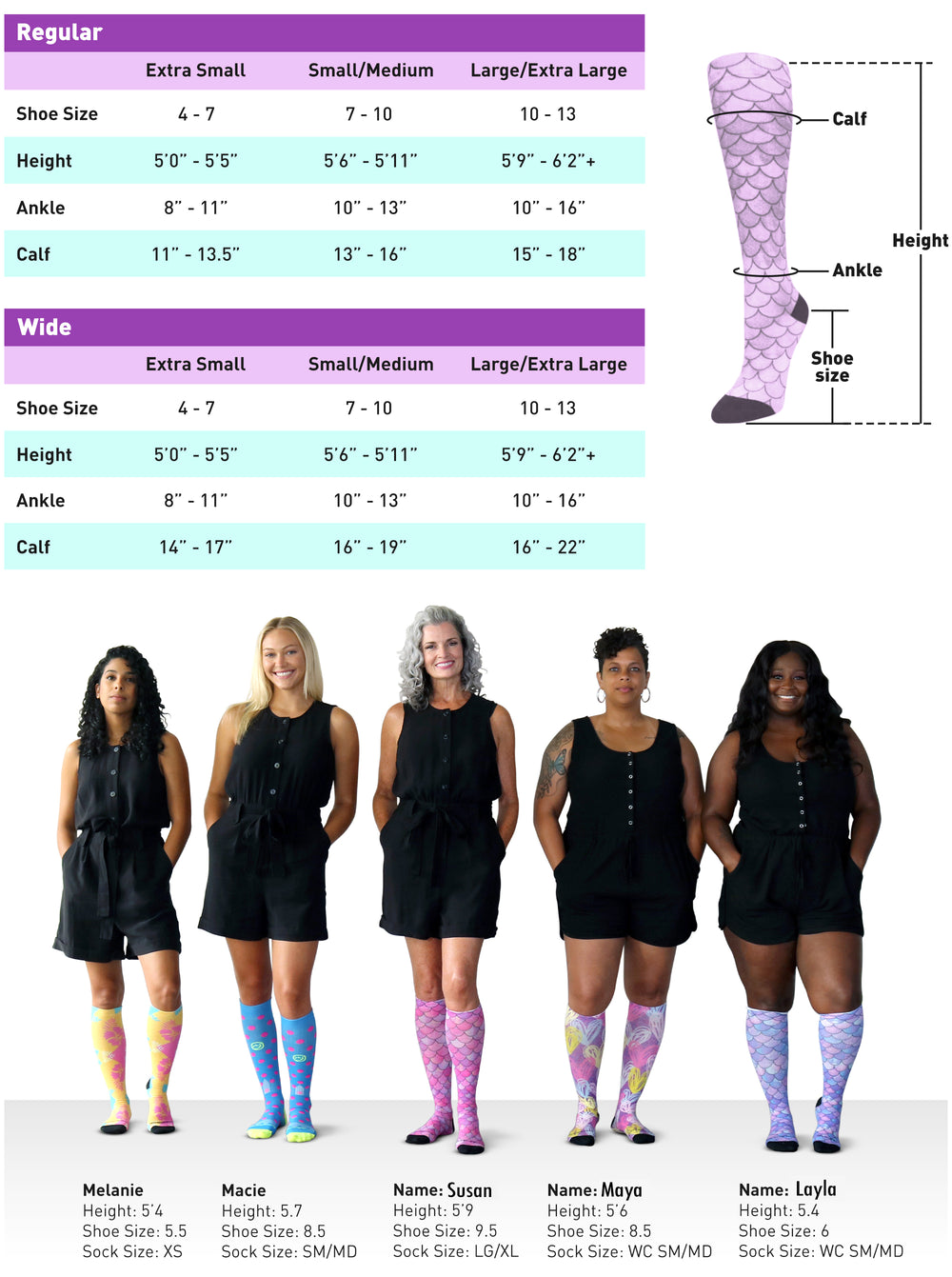 3 Pair Basic Black Bundle OTC Solid Compression Socks | Crazy Compression