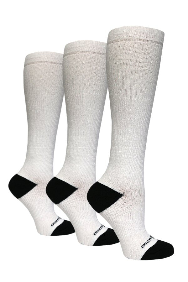 3 Pair Basic Black Bundle OTC Solid Compression Socks - Crazy Compression