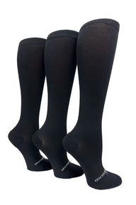 3 Pair Basic Black Bundle OTC Solid Compression Socks