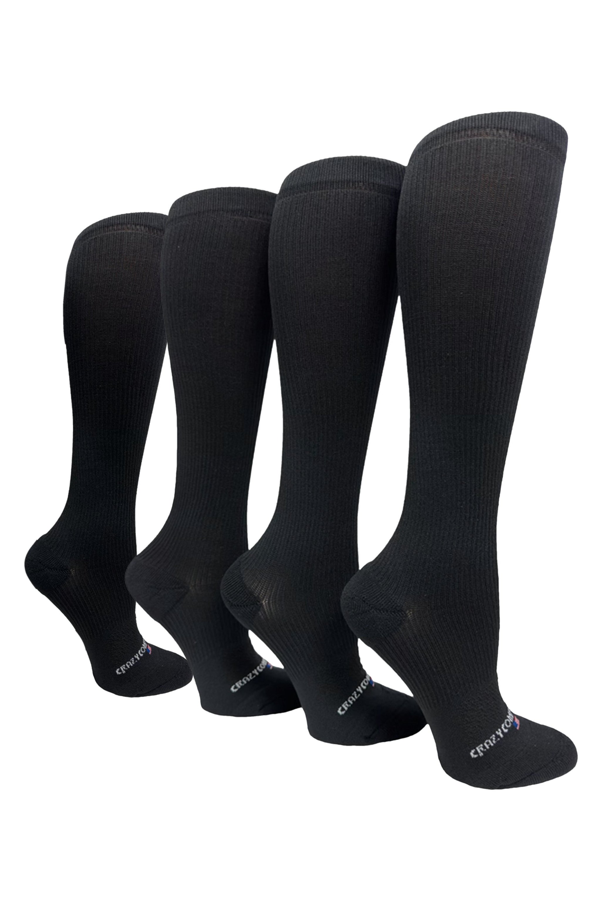 3 Pair Basic Black Bundle OTC Solid Compression Socks