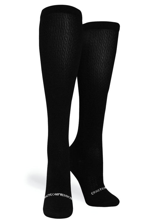 3 Pair Basic Black Bundle OTC Solid Compression Socks